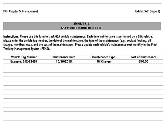 44 Free Printable Vehicle Maintenance Logs (Excel | Word)