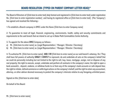Free Board Resolution Templates | Word - PDF