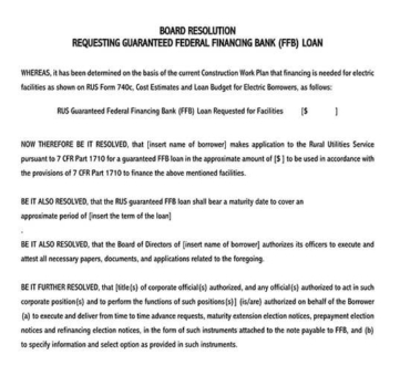 Free Board Resolution Templates | Word - PDF