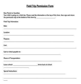 Free Permission Slip Templates (Field Trip Forms)