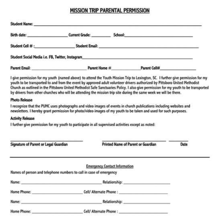 Free Permission Slip Templates (Field Trip Forms)