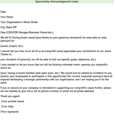 16 Sponsorship Request Letter Samples - Writing Tips