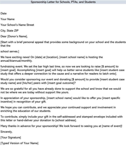16 Sponsorship Request Letter Samples - Writing Tips