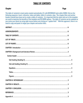 Free Table of Contents Templates (for Microsoft Word)