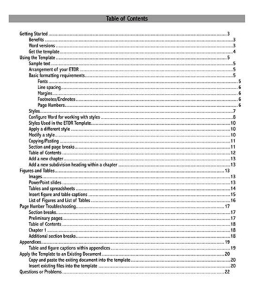 Free Table of Contents Templates (for Microsoft Word)