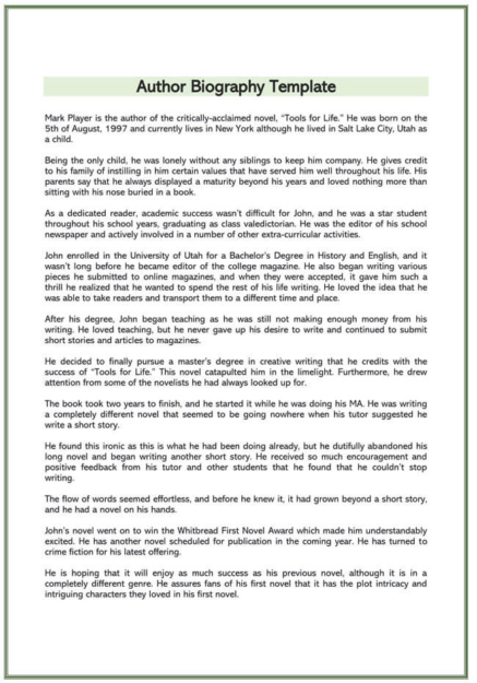 30 Personal Biography Examples & Free Templates