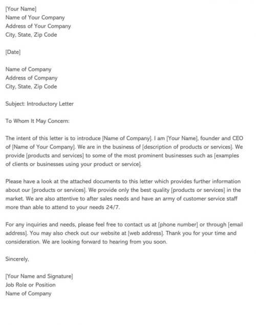 How to Write a Business Introduction Letter (Examples)