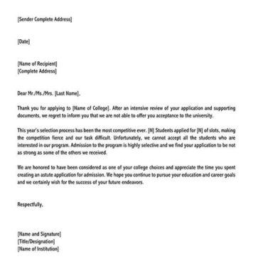 College Rejection Letter Samples | How to Write (Format)