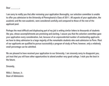 College Rejection Letter Samples | How to Write (Format)