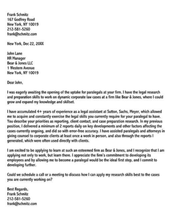 15 Sample Cover Letters for Legal Jobs (Word, PDF)