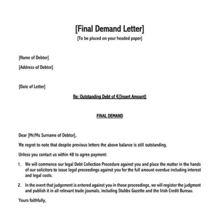 12 Free Demand Letter for Payment Templates