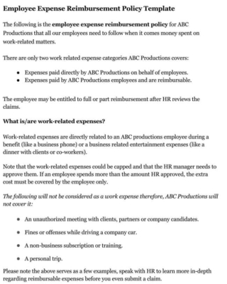Free Expense Reimbursement Policy Templates (Best Practices)