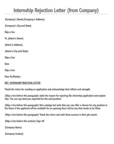 10 Internship Rejection Letter Samples (Guide & Tips)