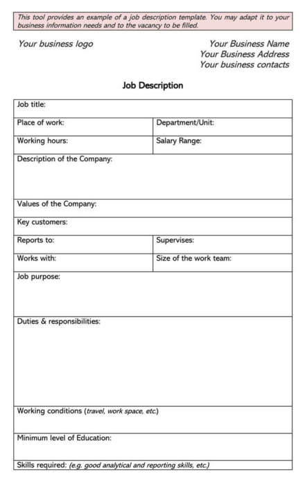 26 Free Job Description Templates (Guide with Examples)