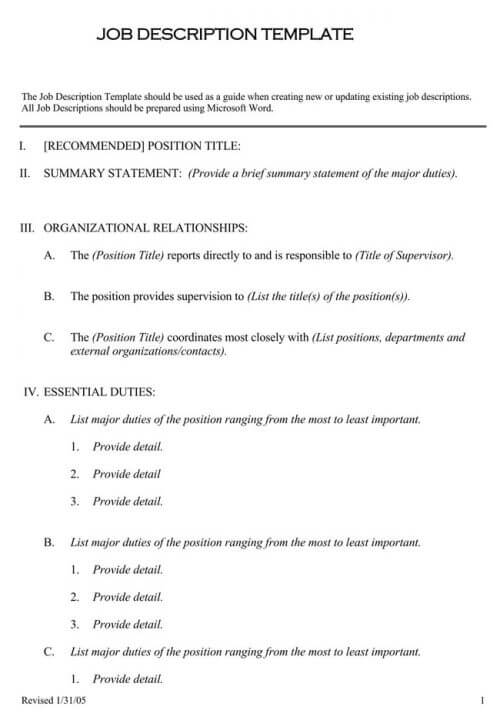 26 Free Job Description Templates (Guide with Examples)