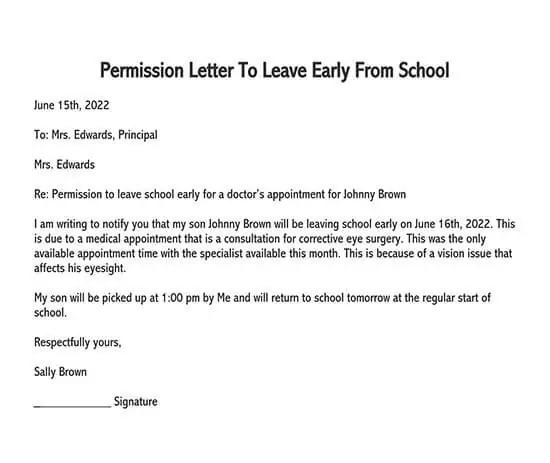 Leave Permission letter: How to Write (Samples)
