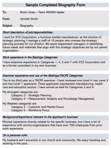 30 Personal Biography Examples & Free Templates