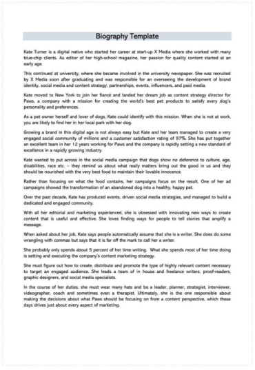 30 Personal Biography Examples & Free Templates