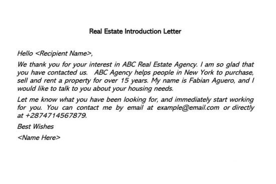 Real Estate Introduction Letter (Templates & Examples)