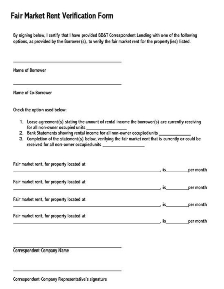 Free Verification of Rent (Landlord) Forms - Word | PDF