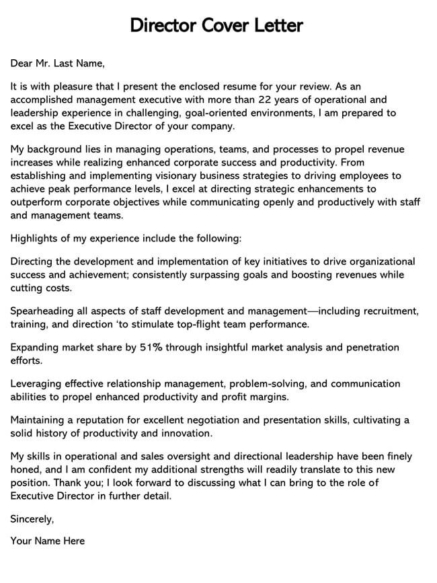 Writing a Director Cover Letter (Samples & Examples)