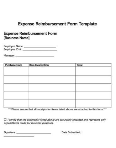 Free Employee Reimbursement Forms - Templates - Word | PDF