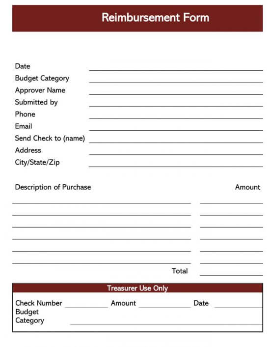Free Employee Reimbursement Forms - Templates - Word | PDF