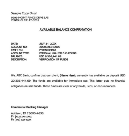 Proof of Funds Letters for Real Estate (Templates)