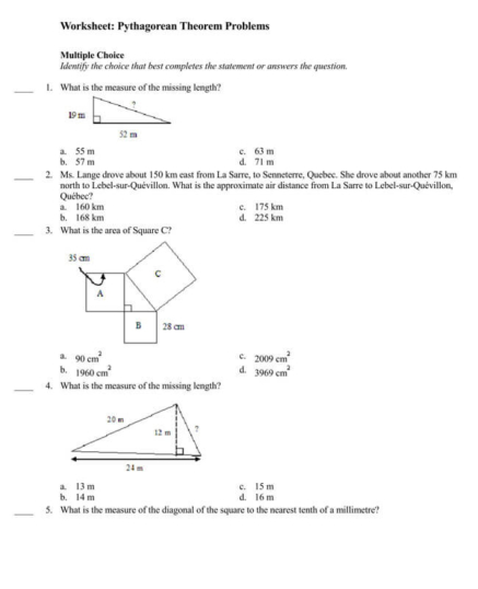 32 FREE Pythagorean Theorem Worksheets