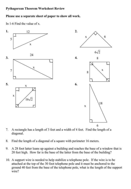 32 FREE Pythagorean Theorem Worksheets