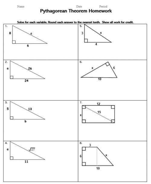 32 FREE Pythagorean Theorem Worksheets