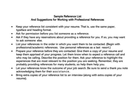25 Free Reference Page (Sheet) Templates - Word | PDF