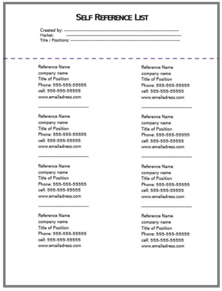 25 Free Reference Page (Sheet) Templates - Word | PDF