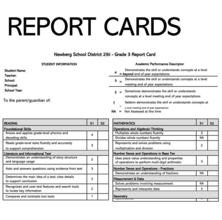 32 Free Report Card Templates (Homeschool, High School)