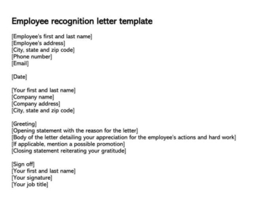 Employee Recognition Letter (15+ Examples)