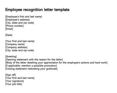 Employee Recognition Letter (15+ Sample Letters & Examples)