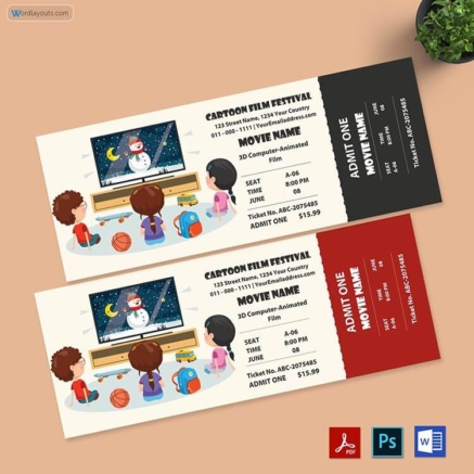 22 Free Raffle and Movie Ticket Templates (Word - PDF)