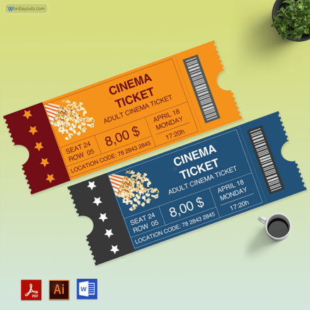 22 Free Raffle and Movie Ticket Templates (Word - PDF)
