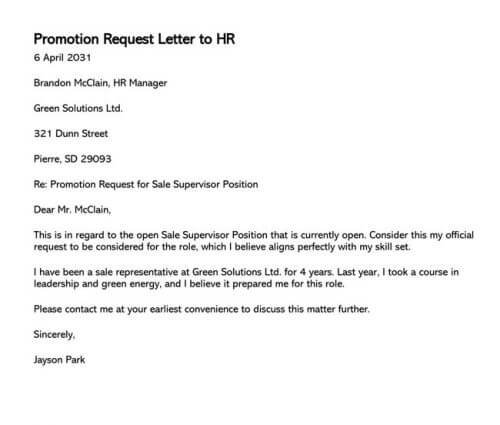 Promotion Request Letter Examples | How to Write (Templates)