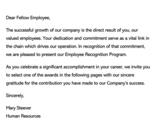 Employee Recognition Letter (15+ Examples)