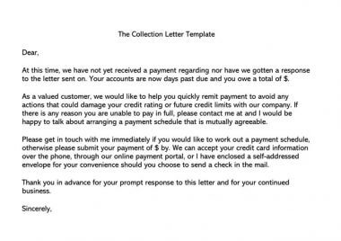 Debt Collection Letter Templates (Late Payment) - Samples