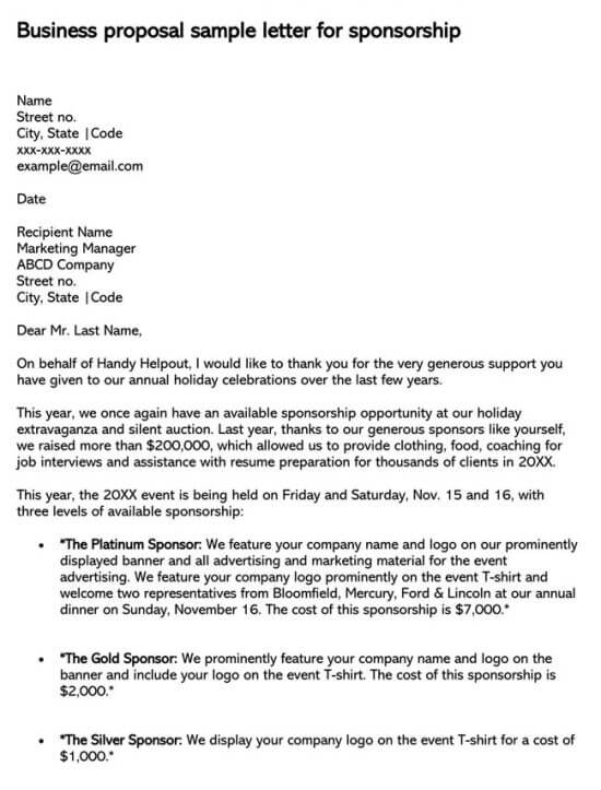 Business Proposal Letter Examples | How to Write & Format