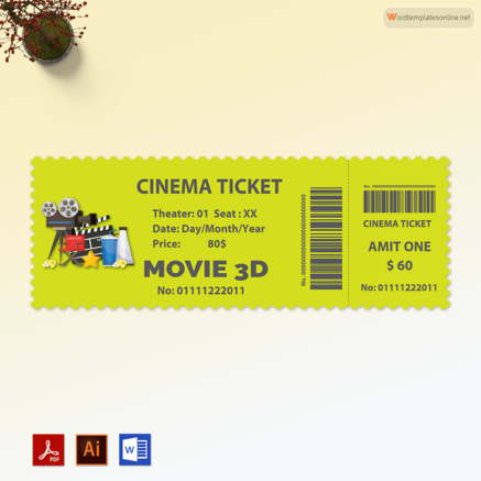 54 FREE Event Ticket Templates – Word, Illustrator