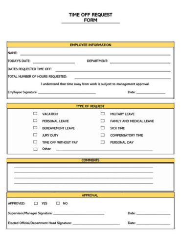 Free Employee Time-Off Request Forms - Word