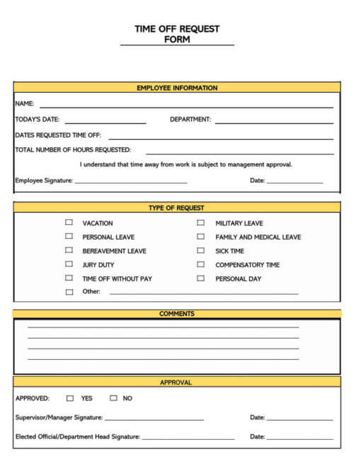 Free Employee Time-Off Request Forms - Word