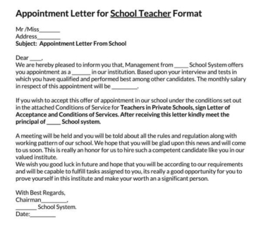 22+ Teacher Appointment Letter Samples (Word, PDF)