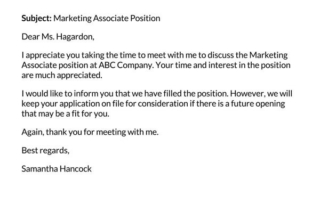 Sample Candidate Rejection Emails After an Interview