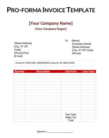 18 Free Proforma Invoice Templates (Word | Excel | PDF)