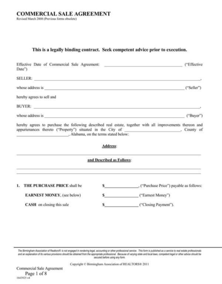 Free Commercial Real Estate Purchase Agreement Templates