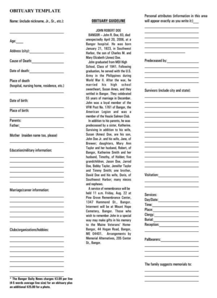 30 Free Obituary Examples and Templates